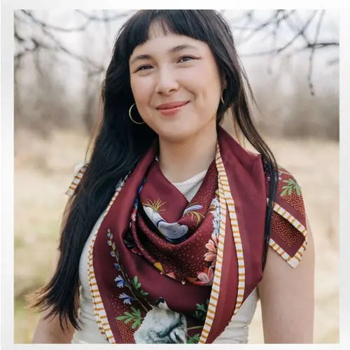 MATTY MILLER STUDIO 100% Silk Scarf Lupinewolf Wildflower Pattern